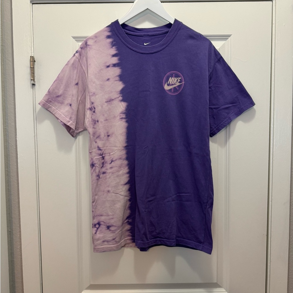 Nike Unity Swoosh Ombre Acid Wash T-Shirt In Purple - Gem
